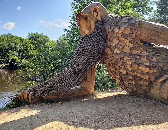 Wooden you know it, Benny's got layers! Each shingle and branch tells a story of craftsmanship and imagination.