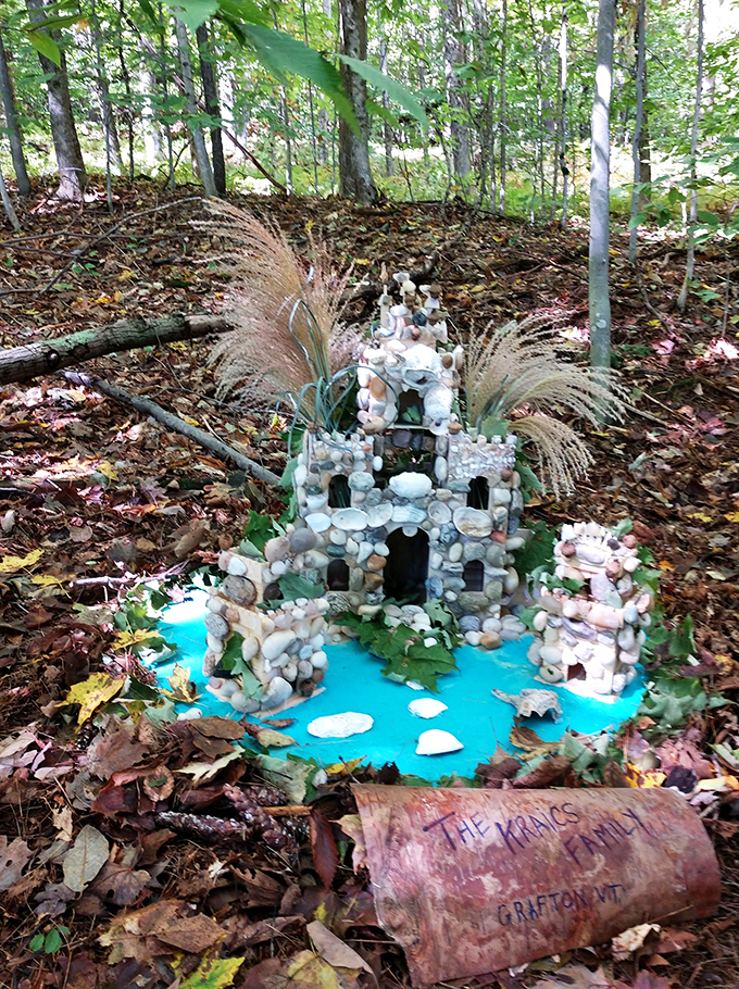 Cinderella, your castle upgrade is ready! This pebble palace puts fairy tale fortresses to shame. Talk about extreme home makeover, woodland edition.