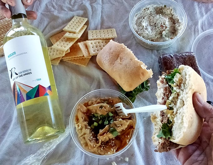 Picnic perfection! This spread is like a greatest hits album of comfort food &ndash; familiar favorites with a gourmet twist.