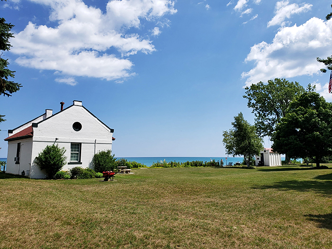 A view that would make even the most landlocked sailor swoon. Lake Michigan stretches out like nature's own infinity pool, minus the poolside cocktail service.