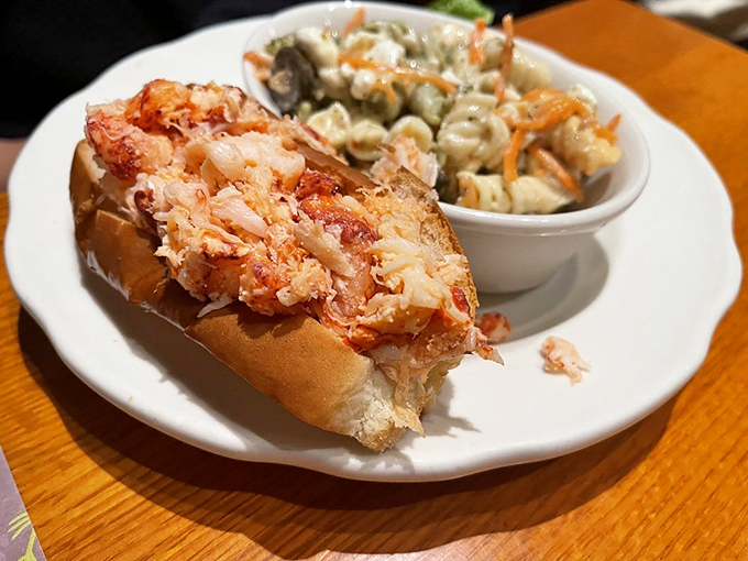 Lobster lovers, rejoice! This sandwich is bursting with sweet, succulent meat. It's like the ocean decided to give you a big, delicious hug.