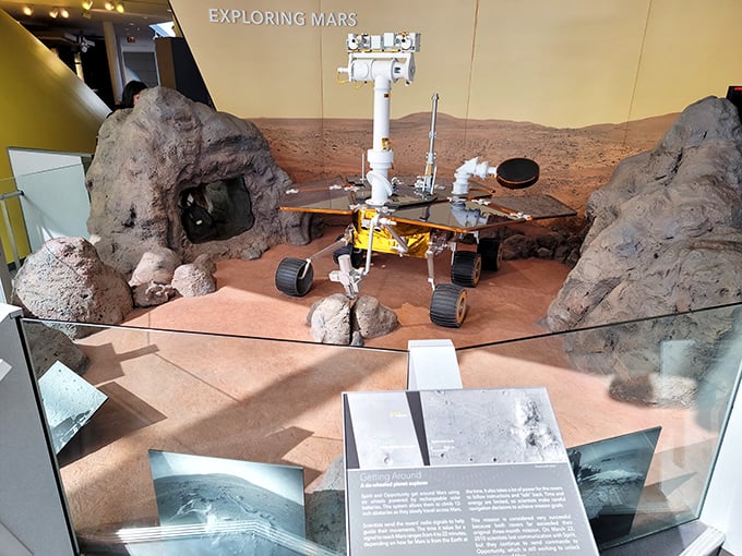 Mars attacks... our curiosity! This little rover looks ready to roll across the red planet and maybe find a good coffee shop while it's at it.