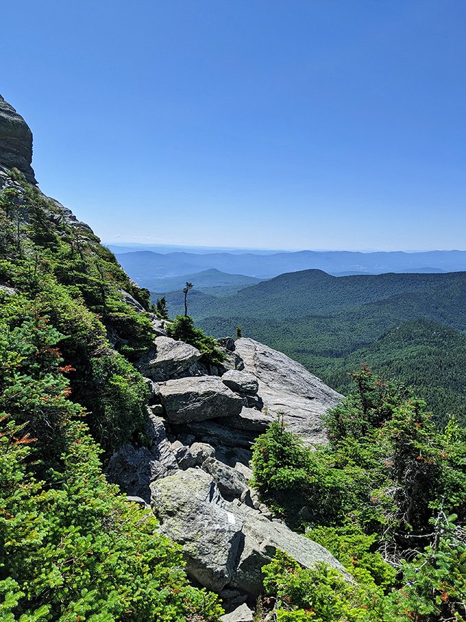 Rocky road to paradise: This vista is like God's own jigsaw puzzle. Piece together breathtaking views with a dash of vertigo - no assembly required!
