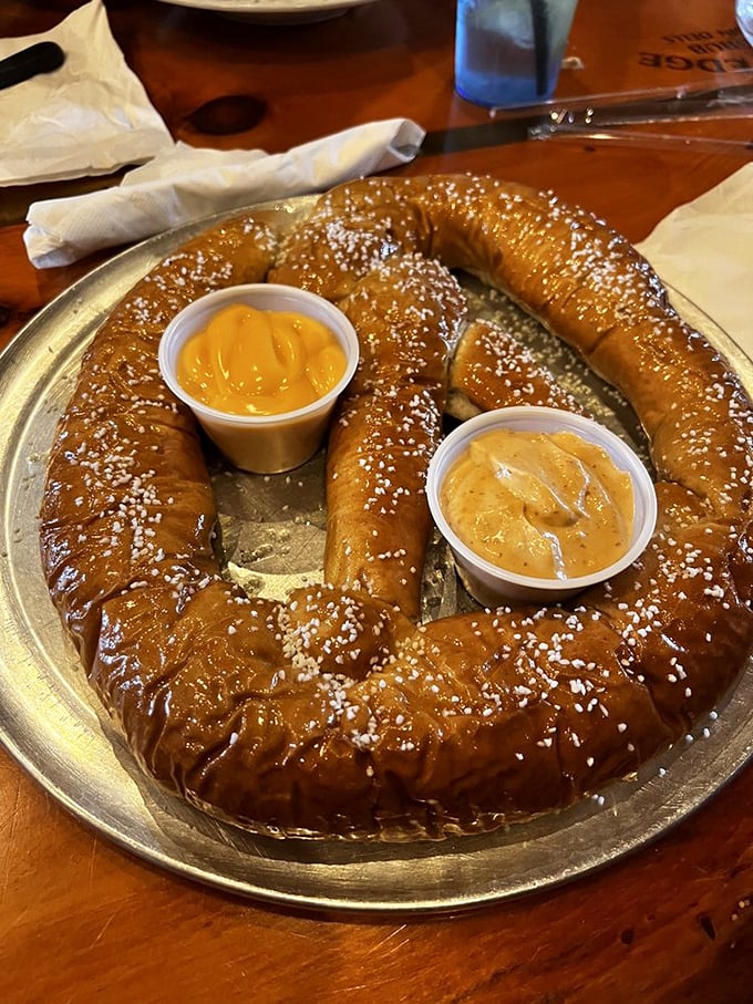 Pretzel logic: When a regular breadstick just won't do, River's Edge serves up this mammoth twisted treat. Dip and devour!