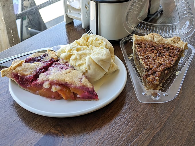 Pie oh my! A slice of heaven on a plate. It's like the United Nations of desserts, bringing fruit and crust together in delicious harmony.