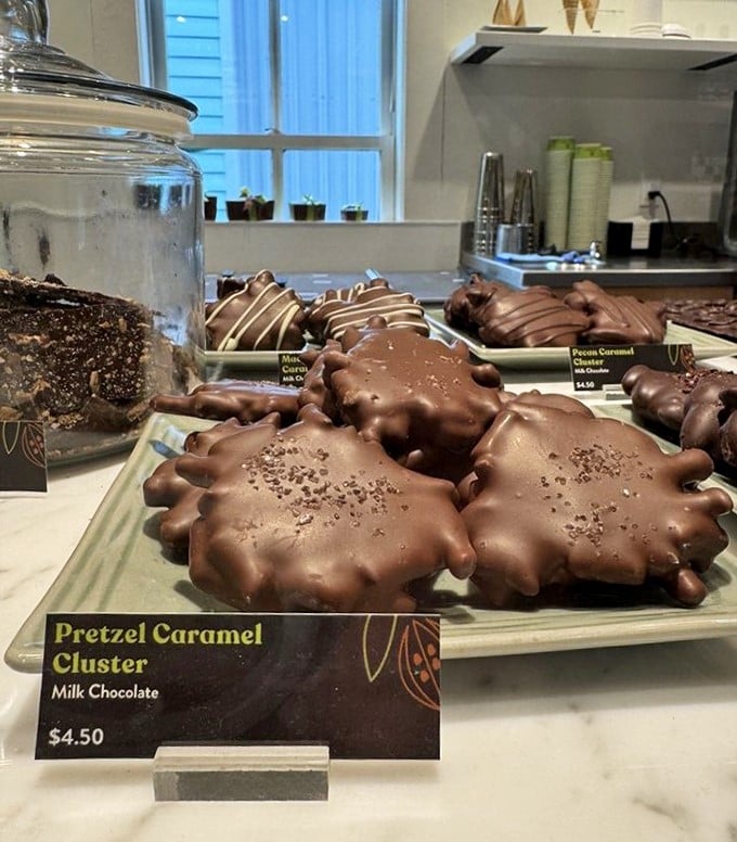 Pretzels and caramel and chocolate, oh my! These clusters are what happens when snack foods have a delicious identity crisis.