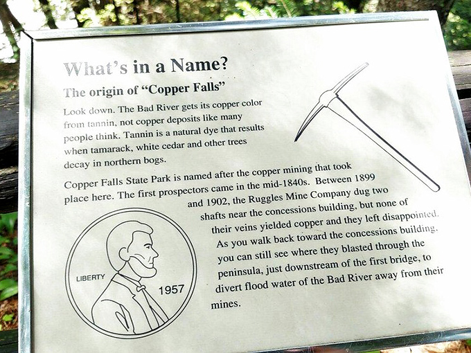 History served with a side of humor. This sign proves that even pennies have interesting origin stories!