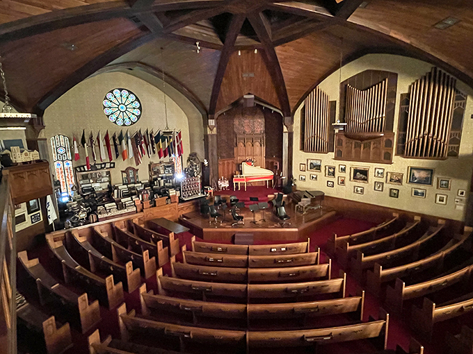 If Carnegie Hall and a polka palace had a baby, it might look like this. Welcome to the Hanni Strahl Concert Hall, where accordion dreams take center stage.