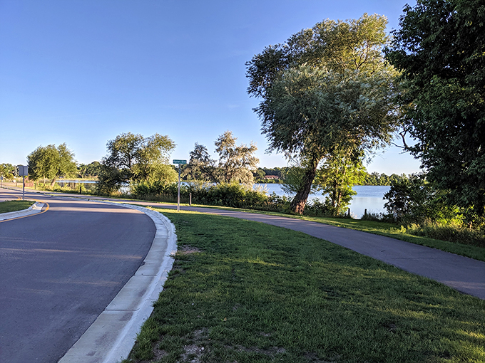 Winding paths invite exploration around Big Ole. It's like a mini-adventure through Norse mythology, minus the frost giants.