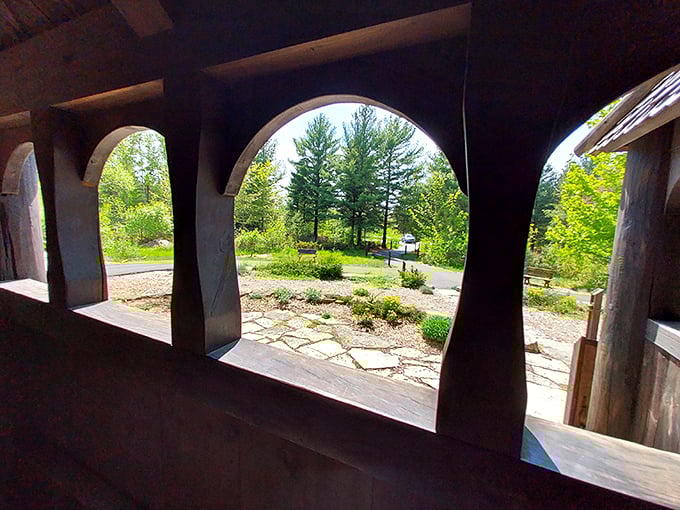 Windows to another world! These arched openings frame nature like living paintings, bringing the outside in with Scandinavian flair.