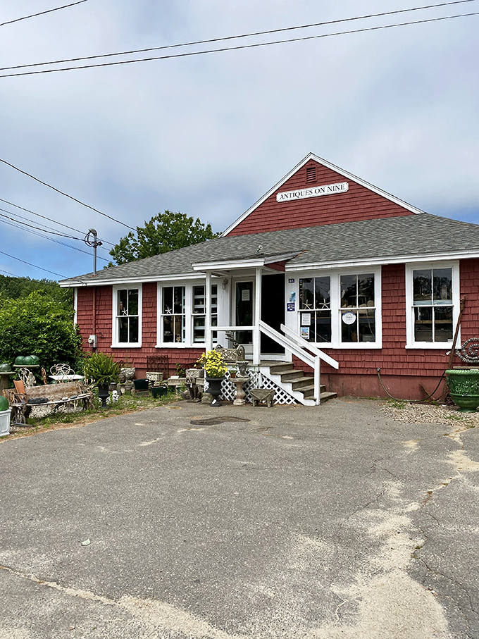 This red-shingled cottage is like your cool grandma's house, if your grandma collected awesome vintage stuff.