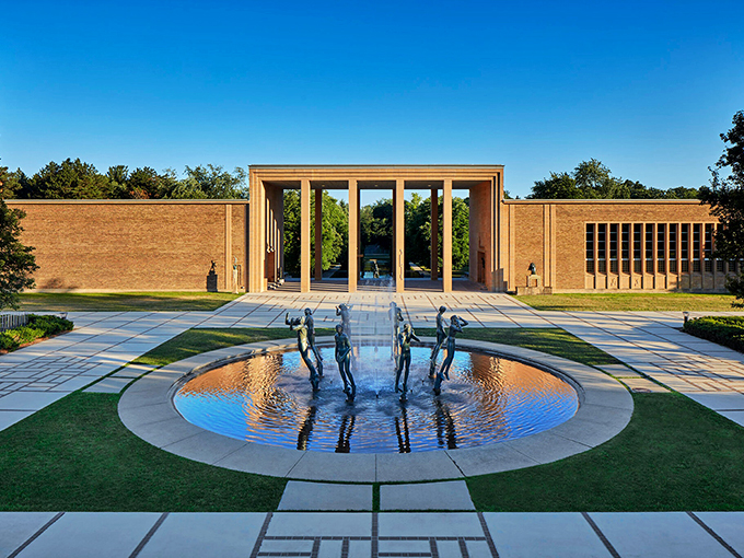 Cranbrook Art Museum: Where metal dreams take flight. This sculpture looks like it's ready to soar right off its pedestal!