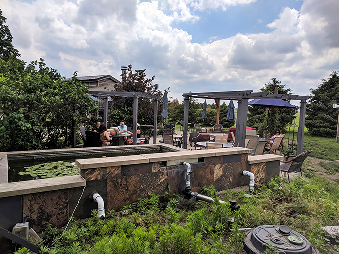 Modern meets rustic at Danenberger's sleek tasting room. Floor-to-ceiling windows bring the vineyard views indoors.