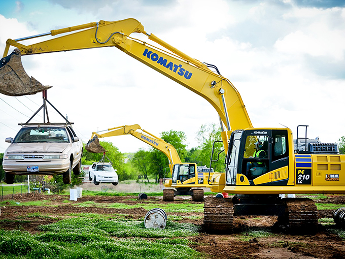 Dig this! Extreme Sandbox lets grown-ups play in the dirt with real heavy machinery. Hard hats optional, fun mandatory!