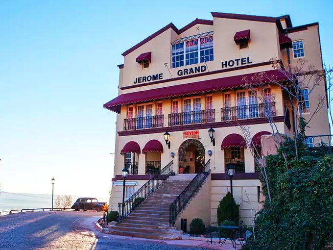 Hilltop haunt: The Jerome Grand Hotel looms over the town, promising views and possible boos.