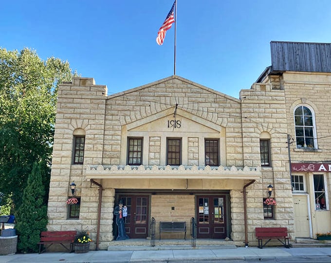 The Mantorville Opera House's stone facade has stood the test of time, much like the spirits that refuse to take their final bow. That 1918 cornerstone marks when the building's ghostly history began.