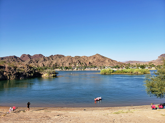River roads lead to rocky shores. Park your wheels and let the current carry your cares away.