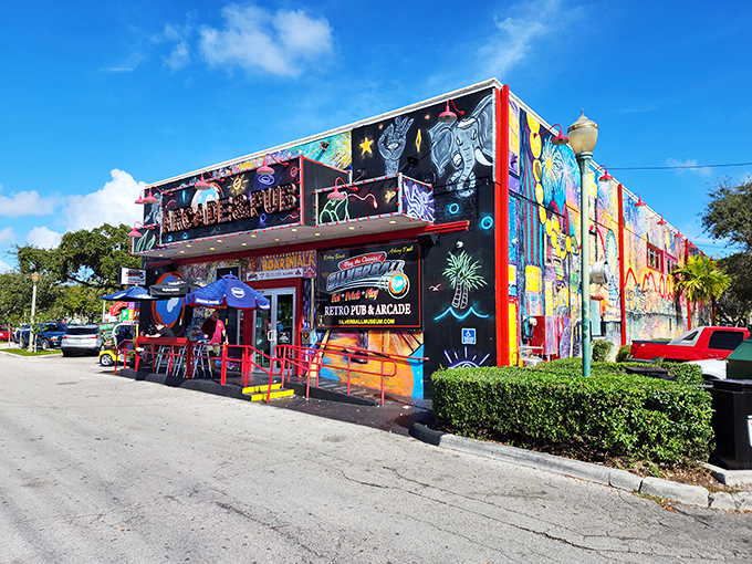 Game on! This neon-lit nostalgia factory is like your childhood bedroom, supersized and coin-operated.