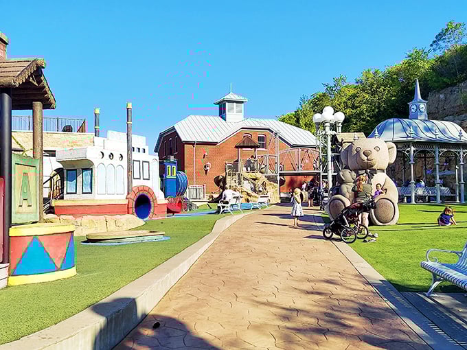 Beary good times ahead! Giant teddy bears invite kids (and kids at heart) to play.