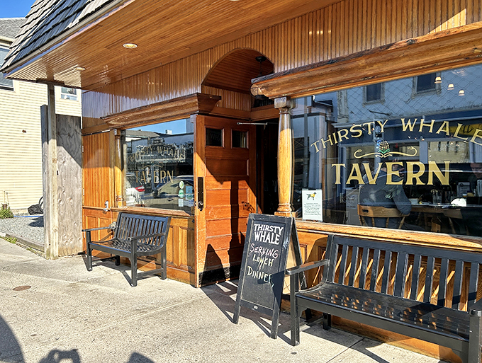 Ahoy, flavor seekers! The Thirsty Whale's rustic charm is your gateway to seafood paradise in Bar Harbor.