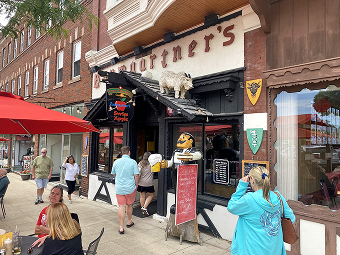 Dollar bills on the ceiling, Swiss heritage on the plate: Baumgartner's serves up a slice of Wisconsin history.