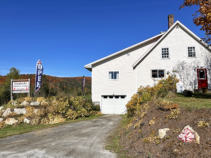 Classic New England charm on tap. Goodrich's white farmhouse could be the cover of a 'Visit Vermont' brochure.