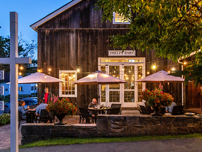 Park your sleigh at the Grafton Inn. This historic haven becomes a cozy pit stop on your festive road trip.