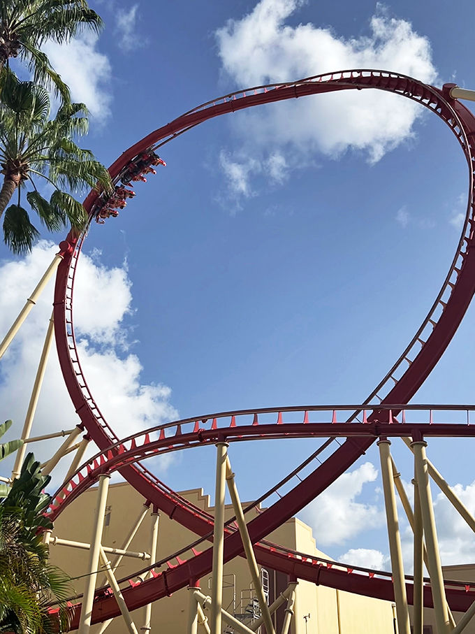 Vertical is the new horizontal. Hollywood Rip Ride Rockit takes "climbing the charts" to dizzying new heights.