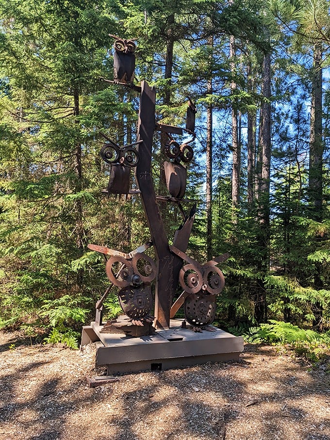 Who needs rest stops when you have sculpture parks? Stretch your legs and your imagination at this unique roadside gem.