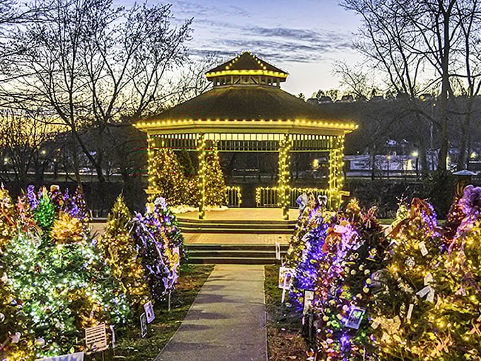 The Valley Gem Sternwheeler: Cruising down the Ohio River never looked so festive. It's like Santa traded his sleigh for a boat.