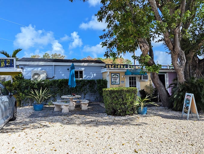 Midway Cafe exterior: Sunshine yellow and key lime green&mdash;Midway Cafe is a slice of Florida happiness you can't miss on your Islamorada adventure.