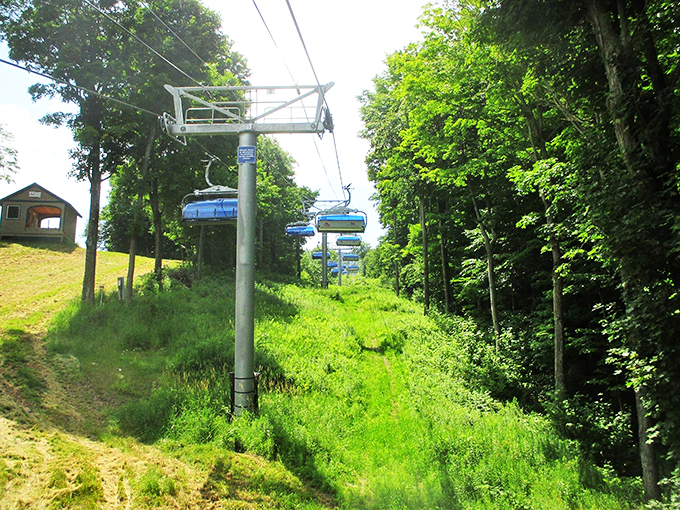 Mount Snow's summer transformation: From powder paradise to green dream. It's like the mountain got a warm-weather makeover.