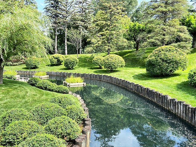 Zen and the art of Midwestern landscaping. This garden is a masterclass in finding peace among the pines.