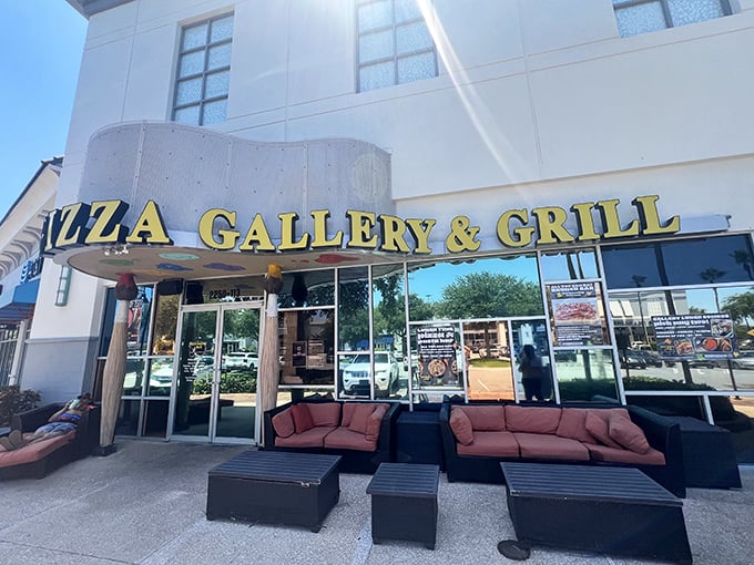 Dine amidst masterpieces at Pizza Gallery. It's like eating in the Louvre, but with better pizza.