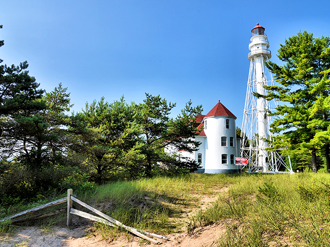 Highway to the danger zone? Nah, just the path to Wisconsin's tallest and most unique lighthouse!
