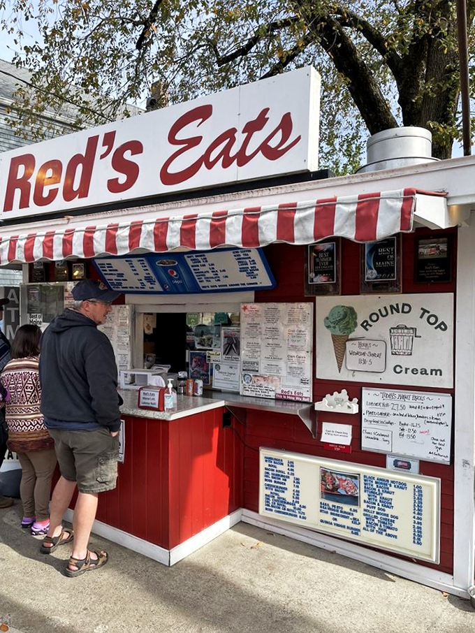 Lobster roll royalty! Red's may be small, but its reputation looms large &ndash; just like the mountain of lobster meat on each roll.