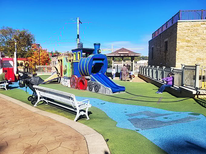 Childhood dreams, supersized! This whimsical playground brings storybooks to life.