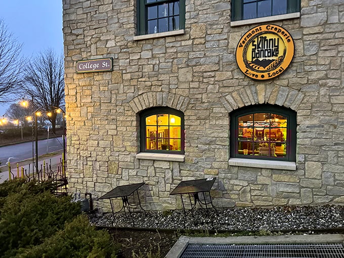 Strings of light, strings of cheese &ndash; The Skinny Pancake orchestrates a symphony of flavors in this cozy stone haven.