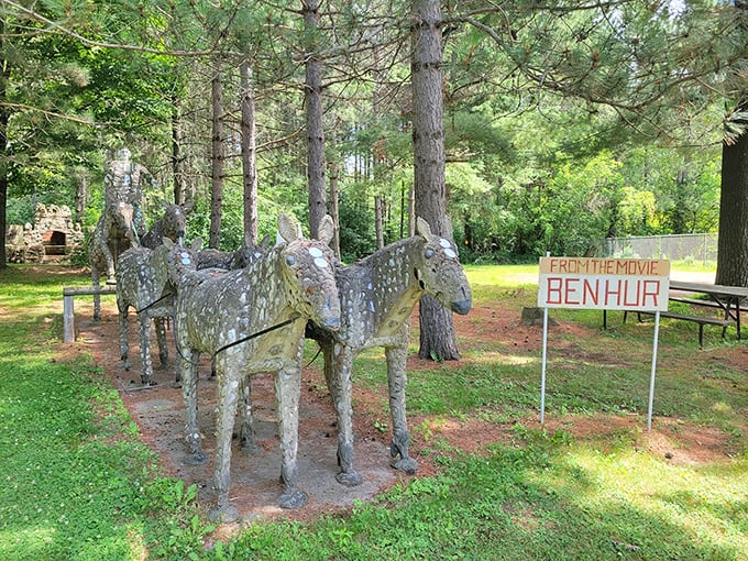 Chariots of... plaster? Ben-Hur meets the Midwest in this epic concrete reimagining. Cecil B. DeMille, eat your heart out!