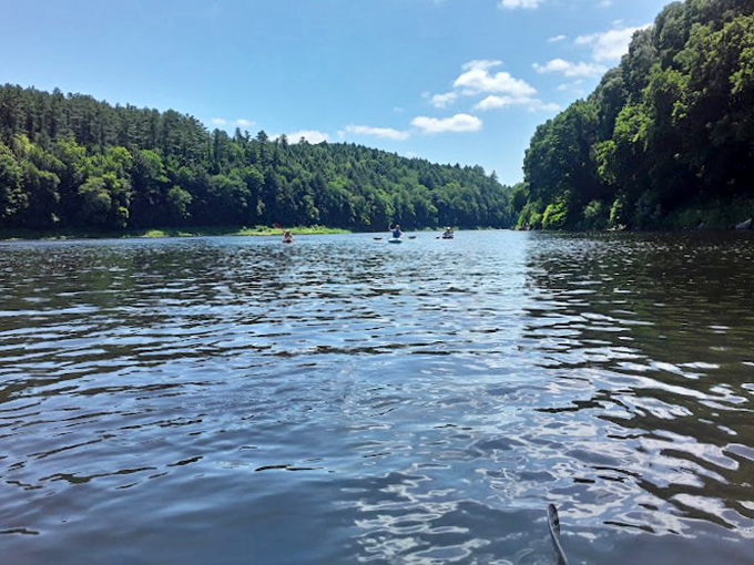 Smooth as a Vermont maple latte! These calm waters are perfect for channeling your inner Huck Finn or just floating your cares away.