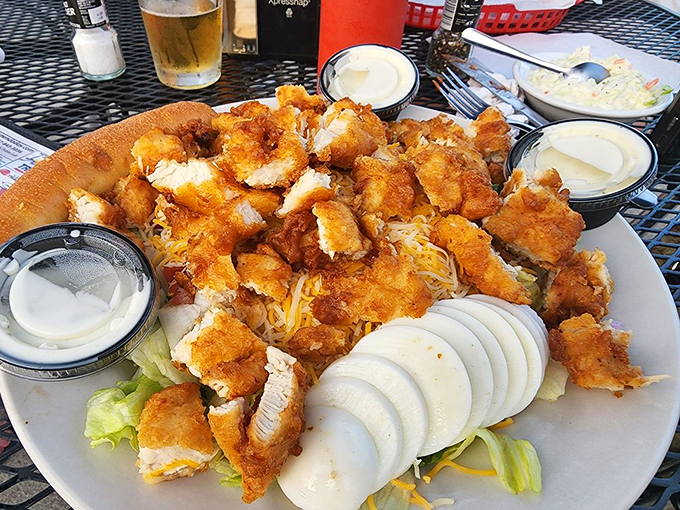 Cluck of the draw! This chicken salad is so fresh and colorful, it could double as modern art &ndash; if modern art was delicious and came with ranch dressing.