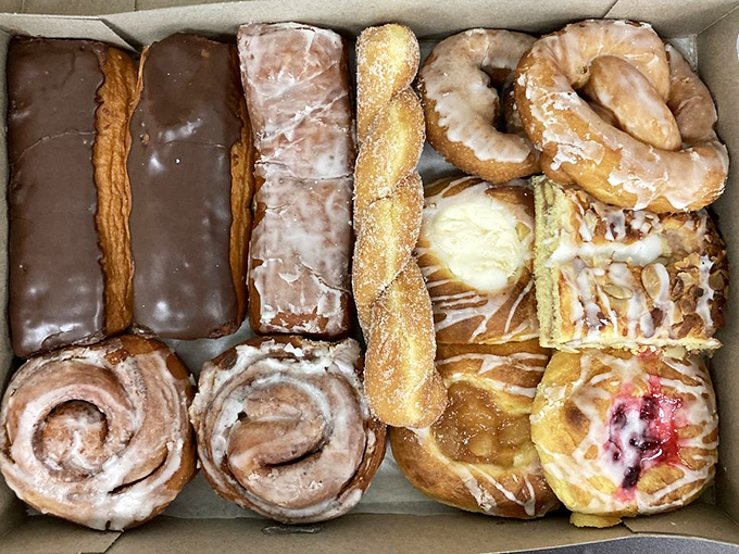 Feast your eyes on this box of joy! These cinnamon rolls look like they're ready to star in their own Food Network show. Move over, Cinnabon!