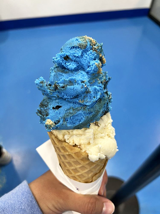 Blue meets brown in a flavor showdown! Cookie Monster might have met his match with this butter pecan sidekick.