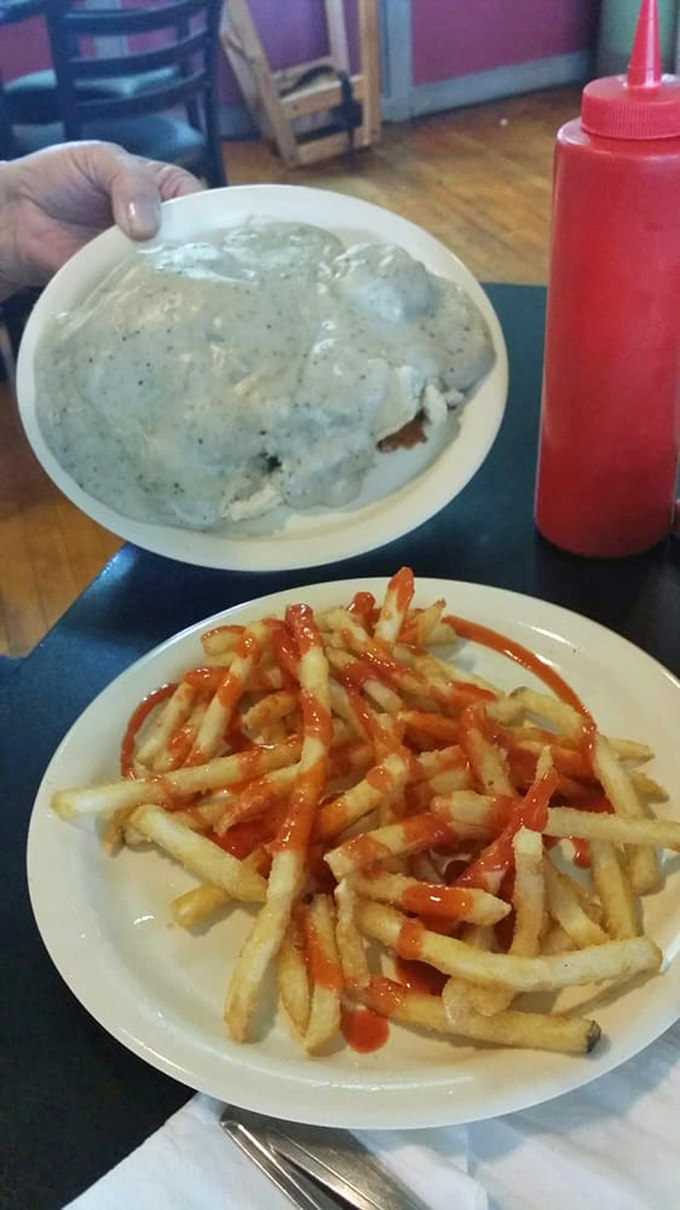 Fries for breakfast? Absolutely! Paired with that gravy-smothered biscuit, it's a rebellion against boring morning meals.