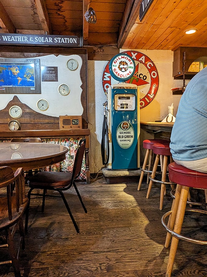 Fill 'er up with nostalgia! This vintage gas pump isn't pumping gas, but it's certainly fueling our love for retro Americana.