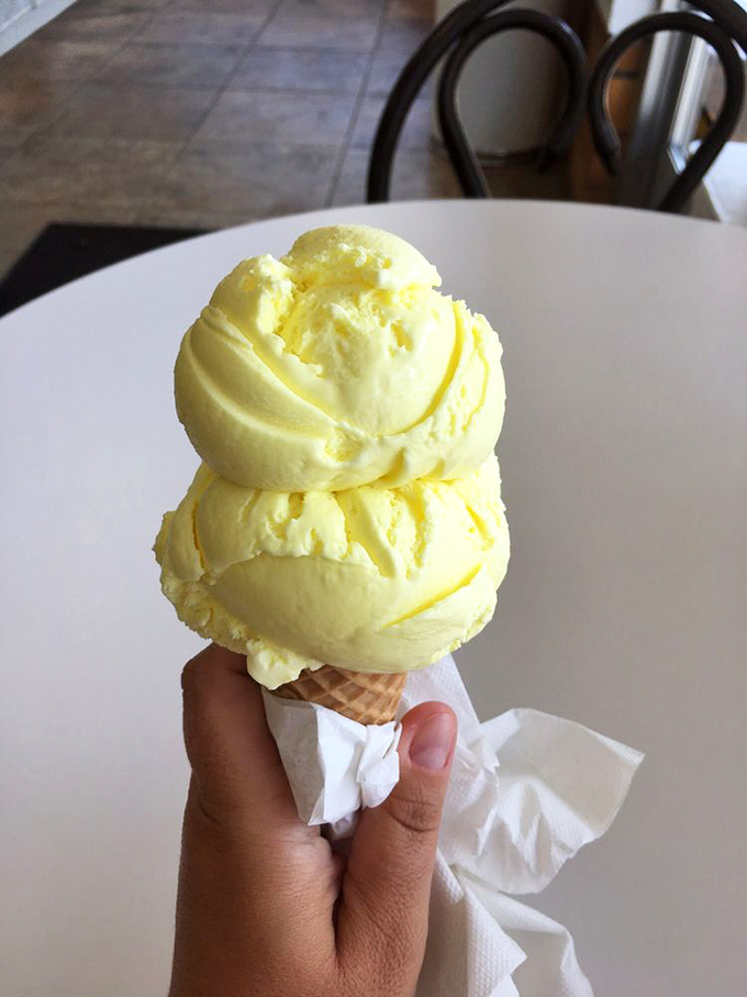 Lemon chiffon on a sugar cone &ndash; the perfect accessory for your summer stroll. Who needs a yellow brick road when you've got this?