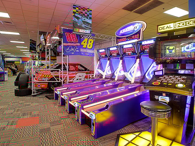 Flashing lights, beeping sounds &ndash; it's like Vegas for the juice box crowd! This arcade is a treasure trove of ticket-winning potential.