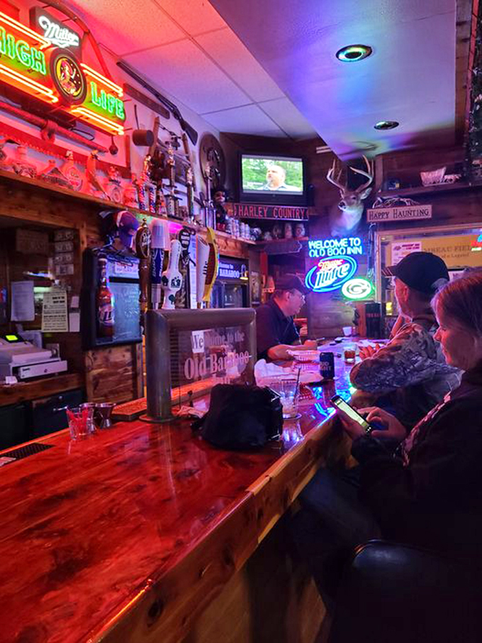 Welcome to the afterlife of the party! This bar area is where the living and the... well, not-so-living come to mingle.