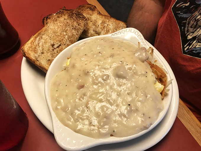 Biscuits and gravy: the ultimate comfort food hug. This skillet could cure homesickness, heartache, and possibly the common cold. Doctor's orders: dig in!