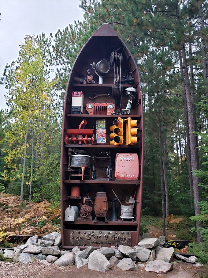 Noah's Ark meets curiosity shop in this boat-shaped cabinet. It's a treasure trove of nostalgia that'll make you say, "They don't make 'em like that anymore!"